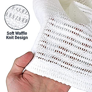 White Waffle Weave Soft Lightweight Queen Size Bed Blanket, 90x90in - 100% Cotton, Travel Blanket, Throw Blanket for Sofa, Bed, Couch