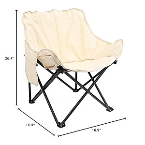 USB Heated Camping Chair Portable Foldable Travel Chair with 3 Levels Heating, Warmth and Comfort, Stainless Steel Frame, Slip Resistant Chair Feet, for Picnic, Fishing, Beach