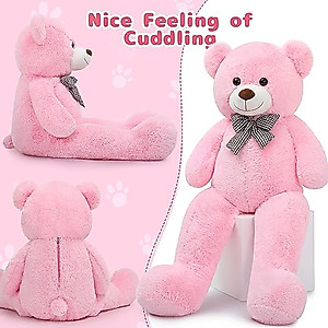MaoGoLan Huge Pink Stuffed Animals 47 inch Life Size Cute Teddy Bears Big Giant Teddy 4 Feet for Baby Girls Shower Decorations