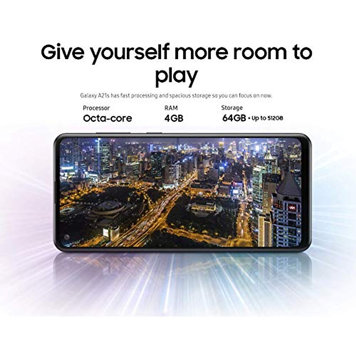 SAMSUNG Galaxy A21S SM-A217M/DS 4G LTE 64GB + 4GB Ram LTE USA w/Four Cameras (48+8+2+2mp) Android - Black (Renewed)