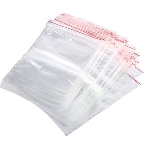 QANYEGN 3 Sizes Zip Lock Clear Plastic Bags, 100Pcs Reusable Ziplock bags, Food Grade PE Material for Candy, Nuts (10 × 15CM)