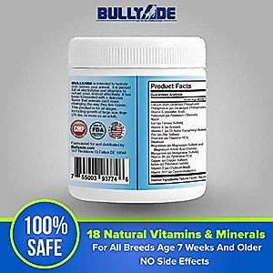 Bullyade Natural Dog Supplement with 18 Vitamins & Minerals. Mixes with Water or Food. (Beef)