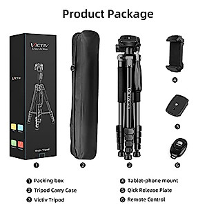 Tripod for Camera, 72 inch Tall Camera Tripod & Monopod with Remote, Professional Heavy Duty Tripod Stand for DSRL Cameras, Cell Phones, ipad, Compatiable with Canon, Nikon, Sony