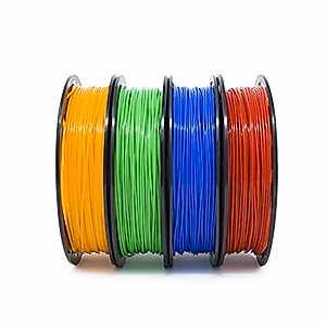 Gizmo Dorks ABS Filament for 3D Printers 1.75mm 200g, 4 Color Pack - Blue, Green, Orange, Red