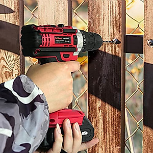 BeHappy Cordless Drill Set, 21V Power Drill Kit, Electric Power Drill Set with 2 Batteries and Charger, 25+3 Torque Setting, 2 Speed, 315 In-lb, LED, 23pcs Drill Bit, Impact Drill Set for Home, DIY