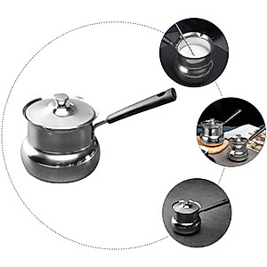 CALLARON Stainless Steel Sauce Pan Cooking Pot with Lid Handle Milk Warmer Pot Butter Melting Pot for Stove Top Chocolate Coffee Tea Soup Warming