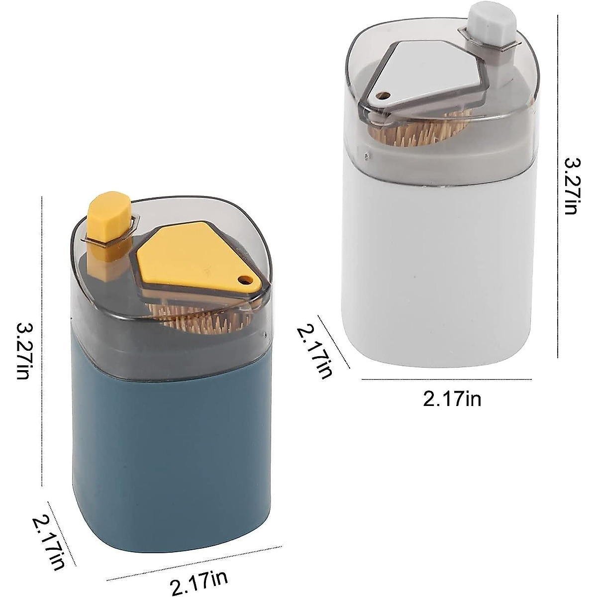 H&W 3PCS Toothpick Holder Dispenser, Toothpick Holder, Pop-Up Automatic Toothpick Dispenser for Kitchen Restaurant Thickening Toothpicks Without Toothpicks