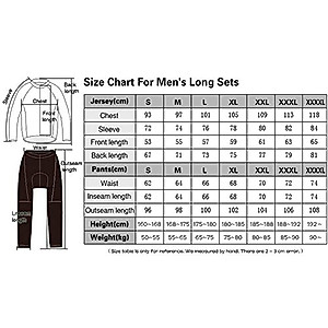 Men's Cycling Jersey Set Bike Jersey Bicycle Winter Thermal Fleece Long Sleeve Suit C214 (E, XXL)