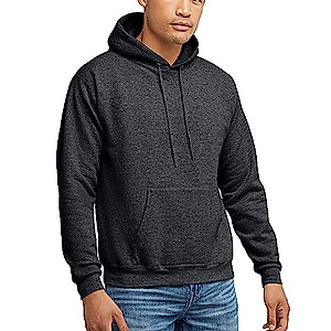 Hanes mens Pullover Ecosmart Hooded Sweatshirt Hoody, Charcoal Heather, Large US
