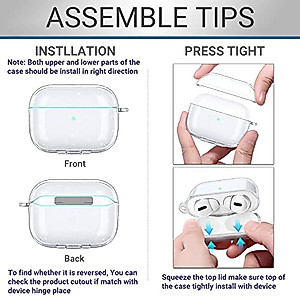 ULAK Compatible with Airpods Pro Case Clear, Designed Protective Cover Soft TPU Transparent Shockproof Case Accessories Keychain for Airpods Pro 1st Generation 2019 [Front Led Visible], Crystal Clear