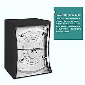 Washer/Dryer Cover,Washer and Dryer Covers，Washine Machine Cover for Waterproof and Dustproof Thickening Front-Loading Machine，Washer Cover Fit for Most Front-loading Washer(Black)