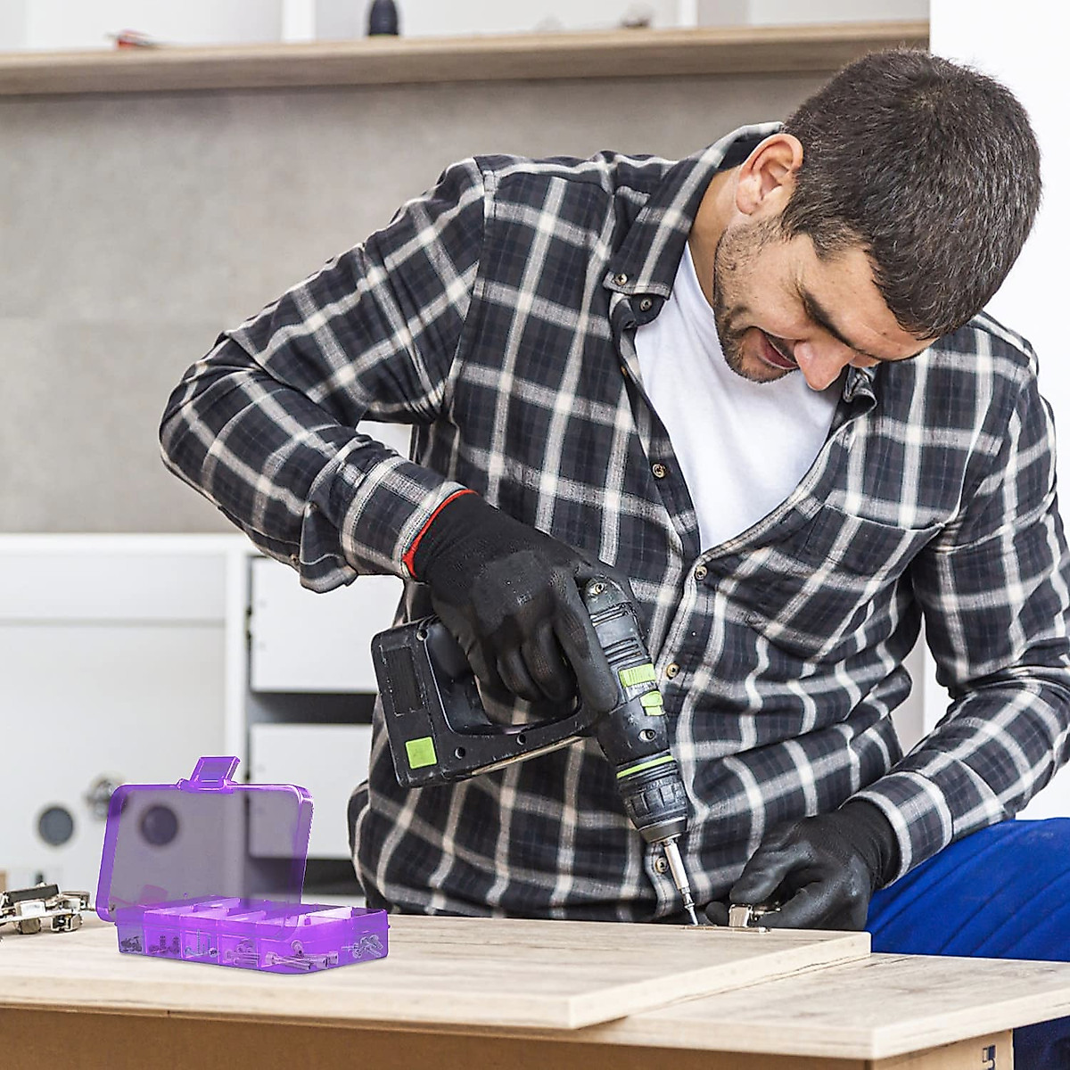 Nsmykhg Plastic Storage Box,12 Pack 10 Grids Small Plastic Storage Box Case Container Snackle Box Mini Tackle Box Container Jewelry Organizer for Beads, Tackle Box, Fishing Hooks, Bobs, Buttons