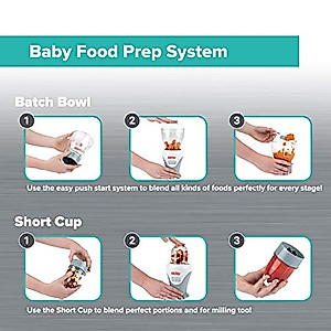 Nuby Mighty Blender with Cookbook - 22-Piece Baby Food Maker Set for Different Baby Weaning Stages - Cool Gray Design