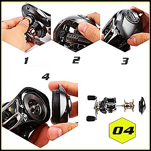 Sougayilang Baitcasting Fishing Reel, 11+1 Shielded Bearings, 18LB Carbon Fibre Drag, 7.0:1 Baitcsters,Magnetic Brake System Fishing Reel