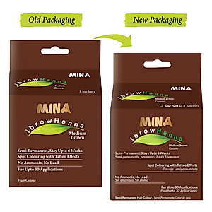Mina ibrow Hair Color Medium Brown|Natural Spot coloring Hair Tinting Powder, Water and Smudge Proof | No Ammonia, No Lead with 100% Gray Converge|Vegan and Cruelty free