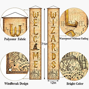 Magical Witch Halloween Decorations Outdoor Wizard Porch Sign Banner Halloween Birthday Party Decorations and Supplies for Home