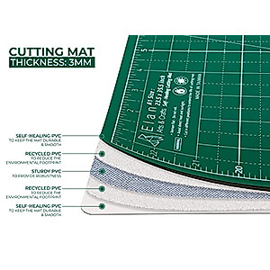 Elan Cutting Mat A1 Green, 5-Ply Craft Mat, Self Healing Cutting Mat 36x24, Craft Cutting Board, Art Mat, Imperial Sewing Mat, Quilting Mat, Hobby Mat, for Sewing, Quilting, Quilting supplies