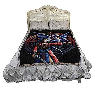 Pure Country Weavers Look to The East Dragon Blanket by Anne Stokes Age of Dragons Collection - Gift Fantasy Tapestry Throw Woven from Cotton - Made in The USA (72x54)