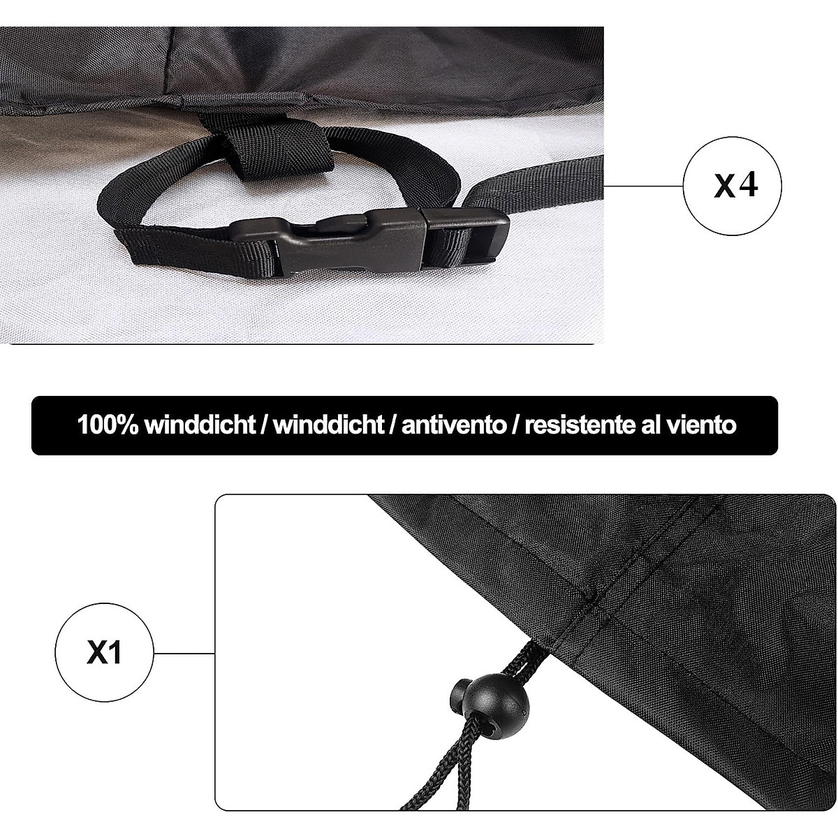 IEUUUA Large Patio Furniture Cover/Waterproof Outdoor Furniture Cover,43x43x29in Patio Table and Chair Set Cover Outside Rectangular Heavy Duty Weatherproof