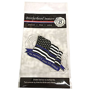 Brotherhood Flowing American Thin Blue Line Flag 3 Inch Challenge Coin