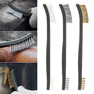 【The Best Deal】OriGlam 3pcs Mini Wire Brush Set, Rust Paint Metal Cleaner, Cleaning Welding Slag and Rust, Handy Steel/Nylon/Brass Brush Set Suitable for Cleaning Paint/Rust/Dirt