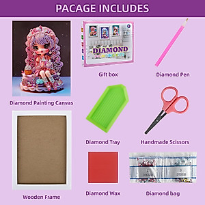 PracticeJQDEN 5D Diamond Painting Kits, Gem Art for Kids DIY Paint-by-Number Kits with Frame Arts and Crafts Dots Kits for Kids, Home Wall Decor (6.8 * 8.8 inch)