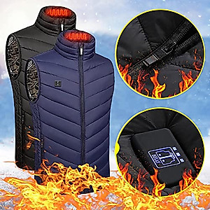 DASAYO Men Women Heating Vest Plus Size Winter Outdoor Warm Clothing Dual Control 2 Rechargeable Coat Lightweight Warm Jacket