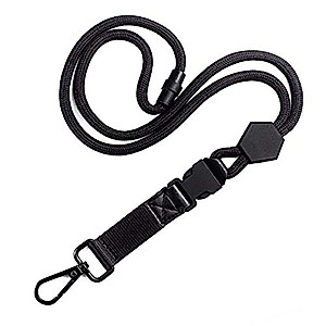 Durable Round Cord Lanyard with Metal Hook,Breakaway Buckle,Safety Breakaway for ID Card Holder in Office or Keys