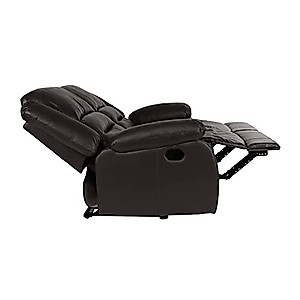 Lexicon Azrael Faux Leather Double Manual Reclining Loveseat, 62" W, Brown