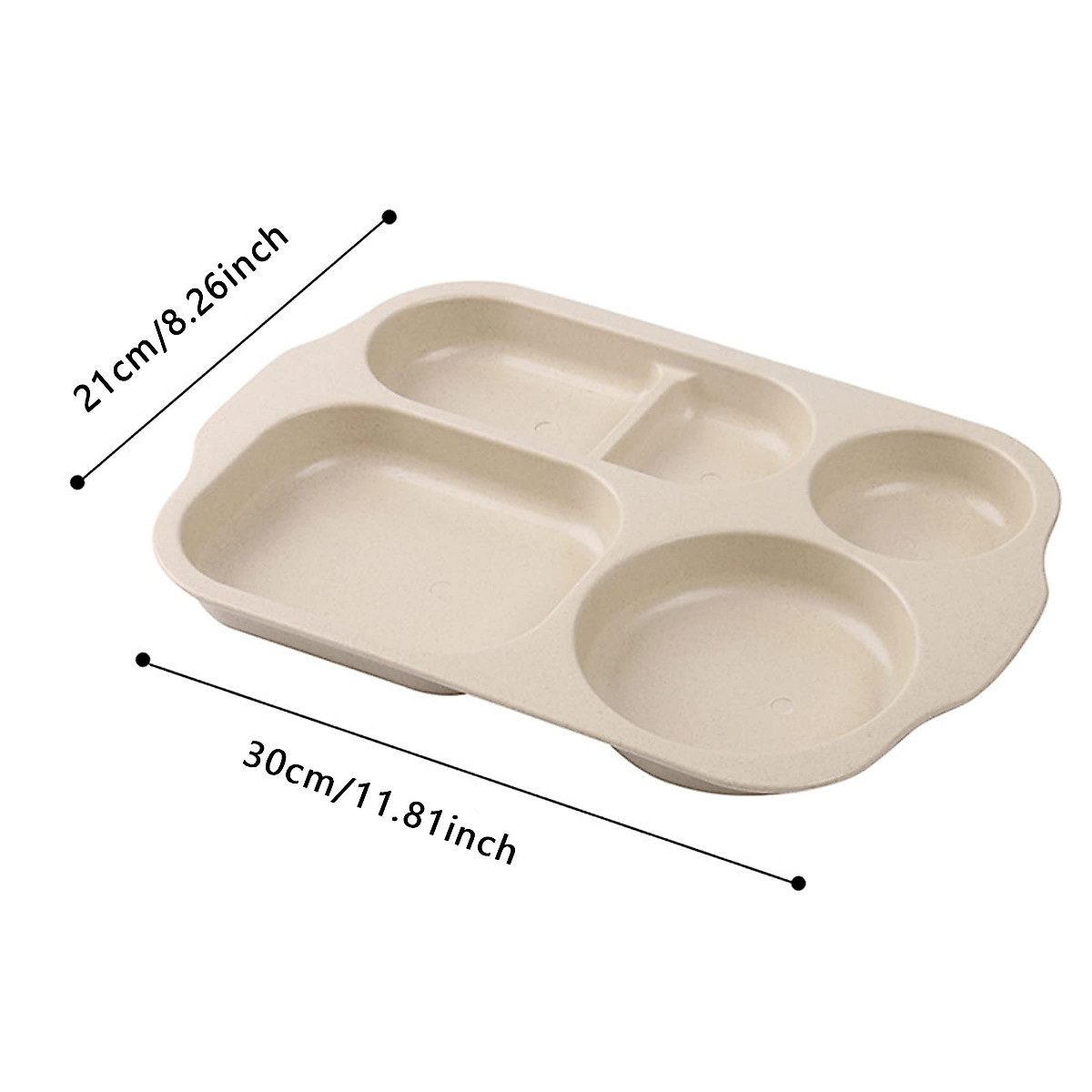 Cheeren 8 Pack Plastic Divided Plates Set for Kids Adults, Sectioned Meal Camping Dishes for BBQ, Microwave & Dishwasher Safe
