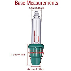 Mudder 50 Pcs Replacement Mini Light Bulbs Christmas Tree 2.5 V Incandescent String Light Bulbs Glass Lights with Base Indoor Outdoor Xmas Decor, 0.17 Ampere, 0.425 Watt (Clear,Green)