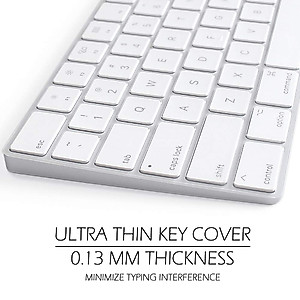 ProElife Keyboard Cover Skin for 2018-2017 Apple Magic Keyboard with Numeric Keypad A1843 US Enter MQ052LL/A Wireless Bluetooth Keyboard Ultra Thin Full Size TPU Protector, 0.13 mm, Transparent Clear