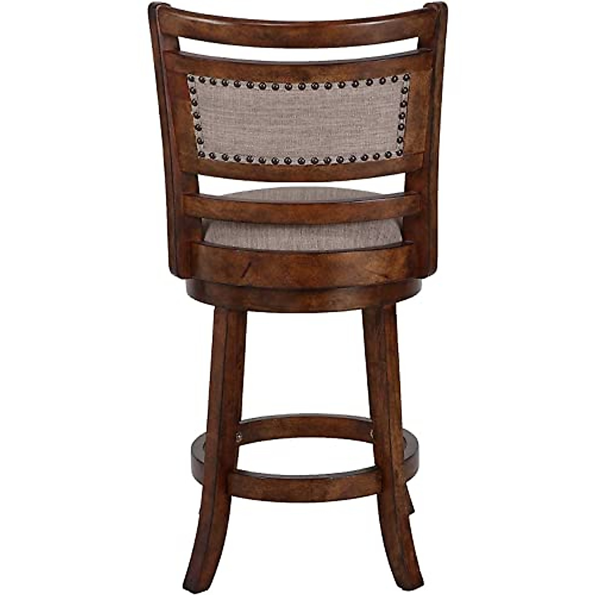 New Classic Furniture Aberdeen Counter Swivel Bar Stool with Open Back and Fabric Upholstered Seat & Back Rest, 24-Inch, Brown