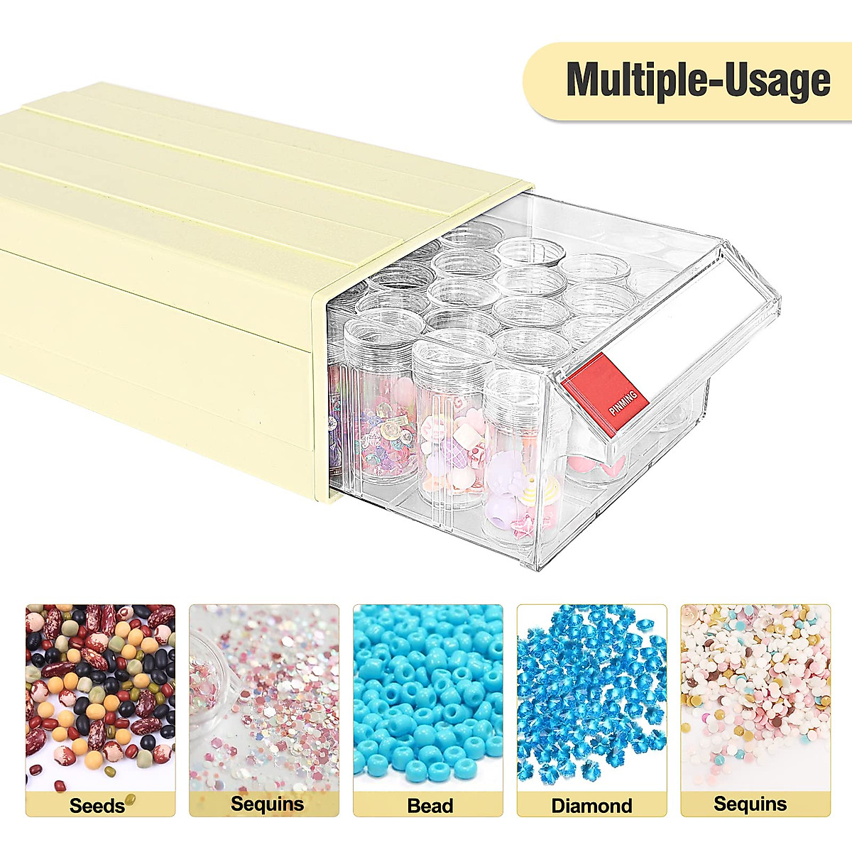 HOHOTIME Diamond Painting Storage Containers, 160 Slots Stackable Craft Diamond Painting Accessories Kits, 4 Pack Diamond Art Storage Box for Diamond Art Craft Jewelry Beads Organizer DIY Art Craft