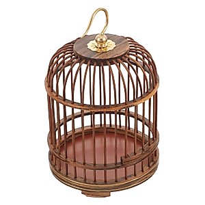KONTONTY Pet Cage Wooden Decor Wood Decor Wood Hamster Cage Metal Wood Birdcages Hanging Cage for Bird Wooden Bird Nest Advanced Decorations Vintage Bird Cage Birdcage Retro Decor