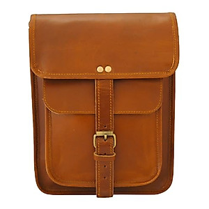 Satchel And Fable Leather I Pad Messenger Tablet Cross Body Shoulder Bag 11 Inch