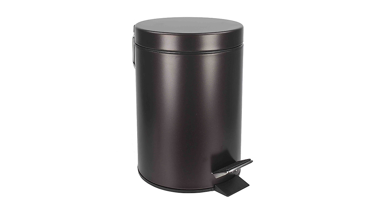 Home Basics Bronze 3L Step Trash Can - Modern Waste Bin for Kitchen ...