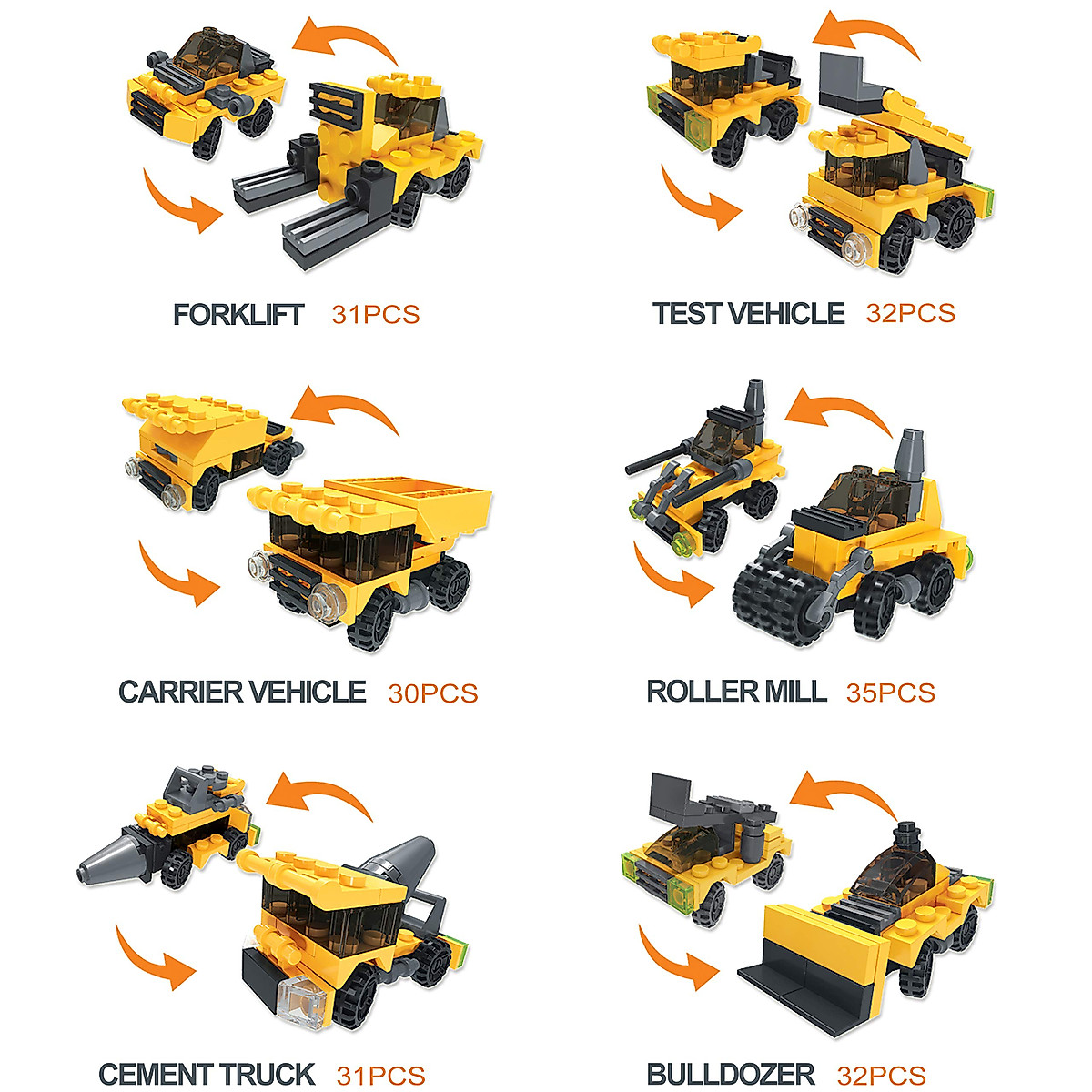 Kiddokids 18 Pcs Filled Easter Eggs with Construction Vehicles Building Blocks Toys, Easter Eggs Prefilled for Easter Theme Easter Eggs Hunt, Basket Stuffers Fillers (3.15inch)