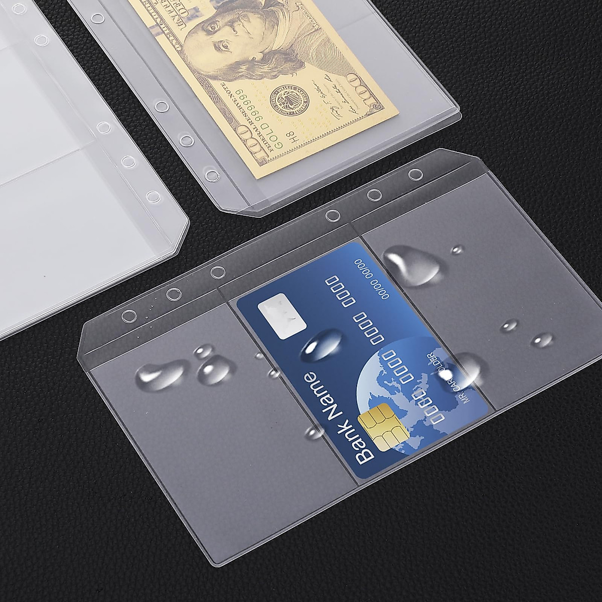 12 Pcs A6 Binder Sleeves A6 PVC Cash Envelopes 6 Holes Binder Pockets Card Sleeves Waterproof PVC Pockets Clear Cash Envelopes Clear Zipperless Binder Pouch for Protect Store Your Cash Invoices Coupon