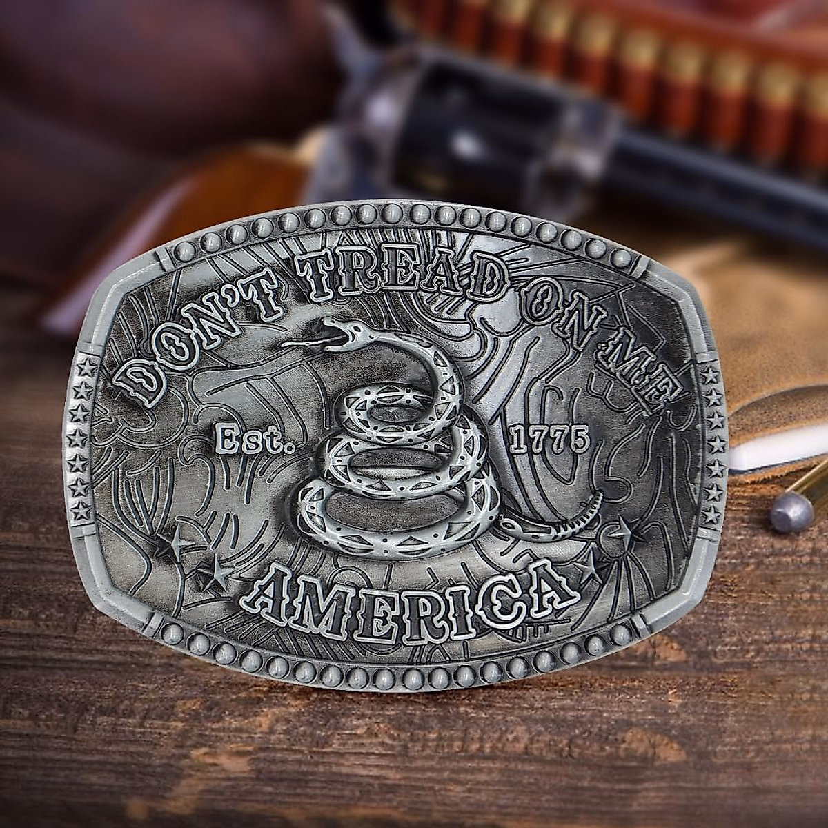 Belt Buckles Men Western Cowboy - Don't Treat On Me Belt Buckle Western Belt Buckles for Men Snake Belt Buckle Women Mens Belt Buckle Silver Belt Buckle, Cowboy Belt Buckles for Men Patriotic Hebillas