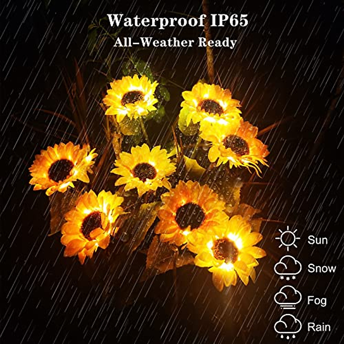 Forlivese Solar Powered Sunflower Lights, Outdoor Decorative Garden Stakes, Solar LED Pathway Decor Lights, Solar Flowers, for Garden Patio Lawn Yard Porch Walkway(2 Pack)