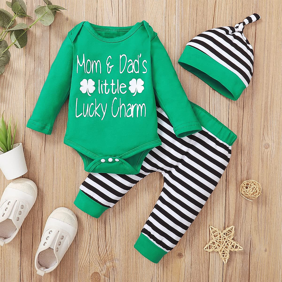 Happidoo Baby Boy St. Patricks Day Outfit Nreborn Saint Patrick's Day Clothes (Green-St,0-3 Months)