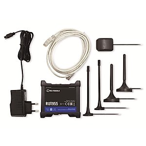 Teltonika W03660 Model RUT955 4G/LTE Router, Dual Sim, Global Navigation Satellite System, Compatible with Teltonika Remote Management System; For use with AT&T, Verizon, and T-mobile