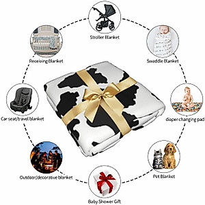 Belinyo Dalmatian Cow Baby Swaddle Blankets Nursing Cover Infant Receiving Blankets for Crib, Stroller, Travel（36x 36 Inch）