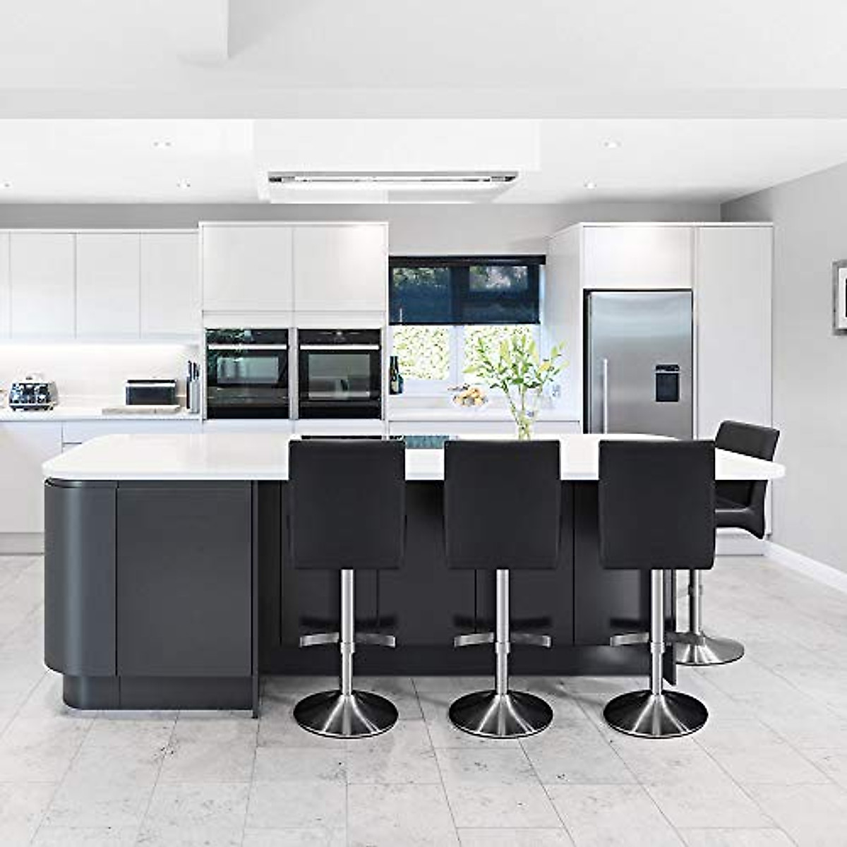 Zuri Furniture Modern Coveteur Adjustable Height Swivel Bar Stool in Black