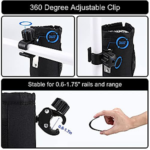 Accmor Universal Cup Holder with Phone Holder,Insulated Cooler Cup Holder for Stroller, Bike, Motorcycle,Wheelchair, Walker, ATV, Scooter, Marine Boat,Golf Cart,Black