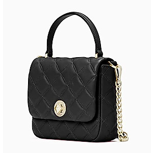 Kate Spade New York Natalia Quilted Leather Square Crossbody (Black)
