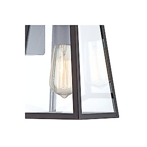 John Timberland Arrington Modern Industrial Outdoor Wall Light Fixture Mystic Black Steel 10 3/4" Clear Glass Panel for Exterior House Porch Patio Outside Deck Garage Front Door Garden Home