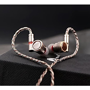 Linsoul TINHIFI T4 Plus 10mm Magnetic CNT Driver in-Ear Monitor with N54 Circuit, CCAW Voice Coil, Metal Case, Wood Faceplate, Detachable Silver-Copper Cable for Audiophile Musician