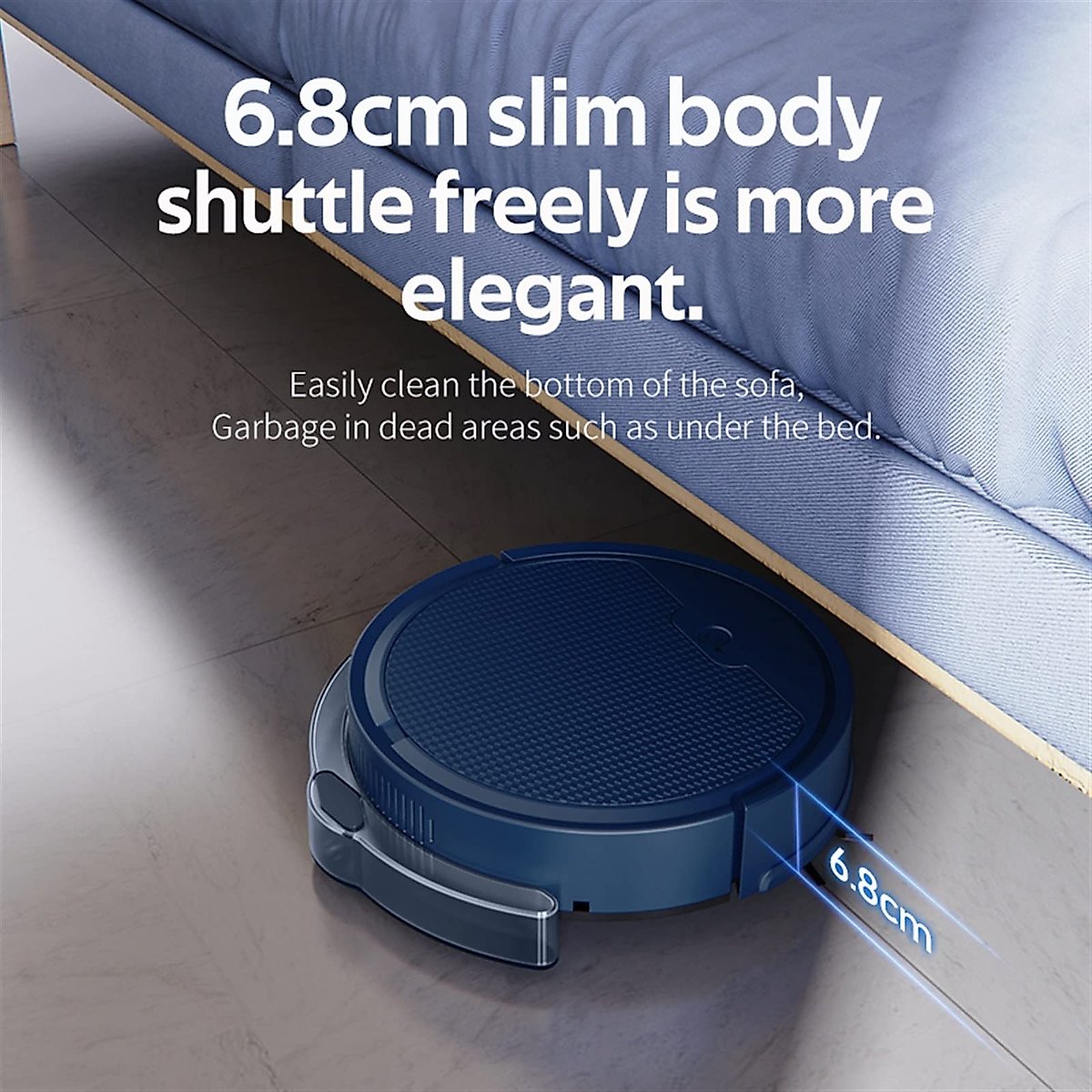 WAGNUS Robot mop Wireless Robotic Robot Vacuum Cleaner Intelligent Robotic Control Smart Home Appliance for Sweeping and Mopping (Color : Blue)